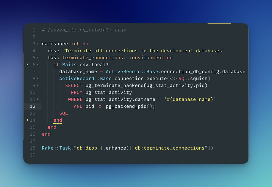 mhenrixon | Killing db connections softly with rake tasks mhenrixon | Killing db connections softly with rake tasks
